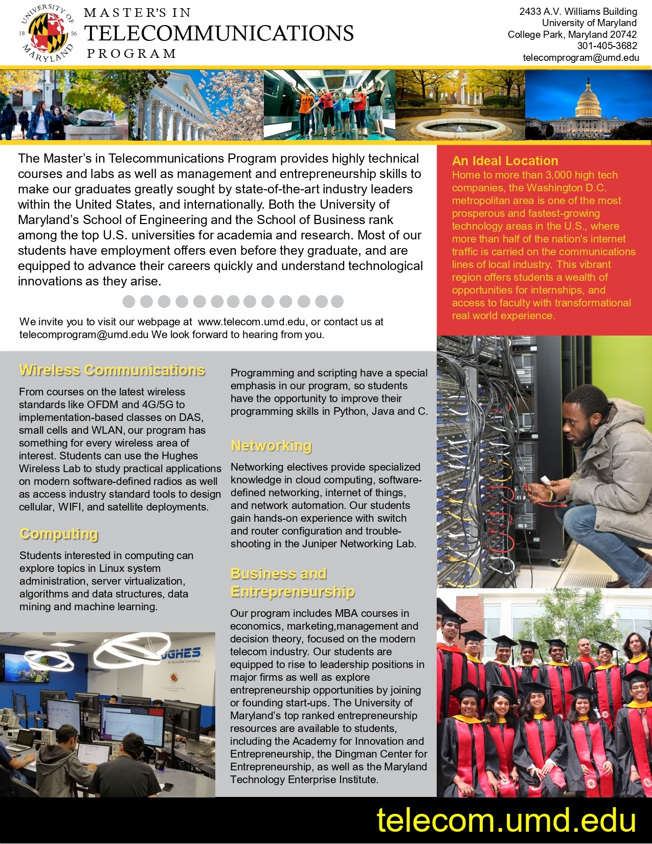Graduate Studies in Telecommunications at the University of Maryland